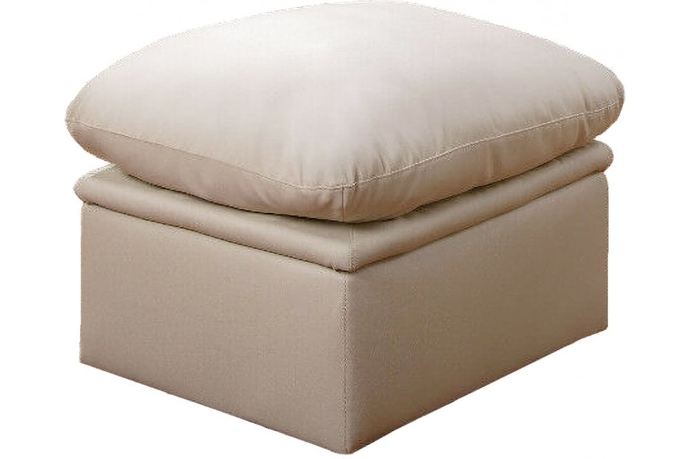 Verona Cream Leather Footstool – Furniture Instore
