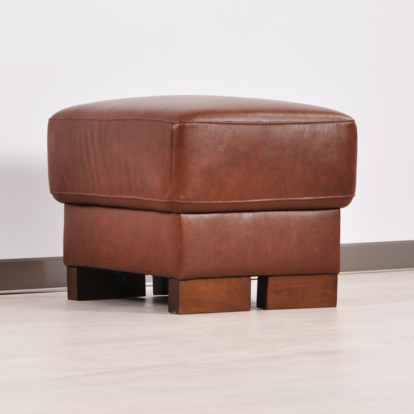 Dalmore Genuine Leather Tan Footstool - Furniture Instore