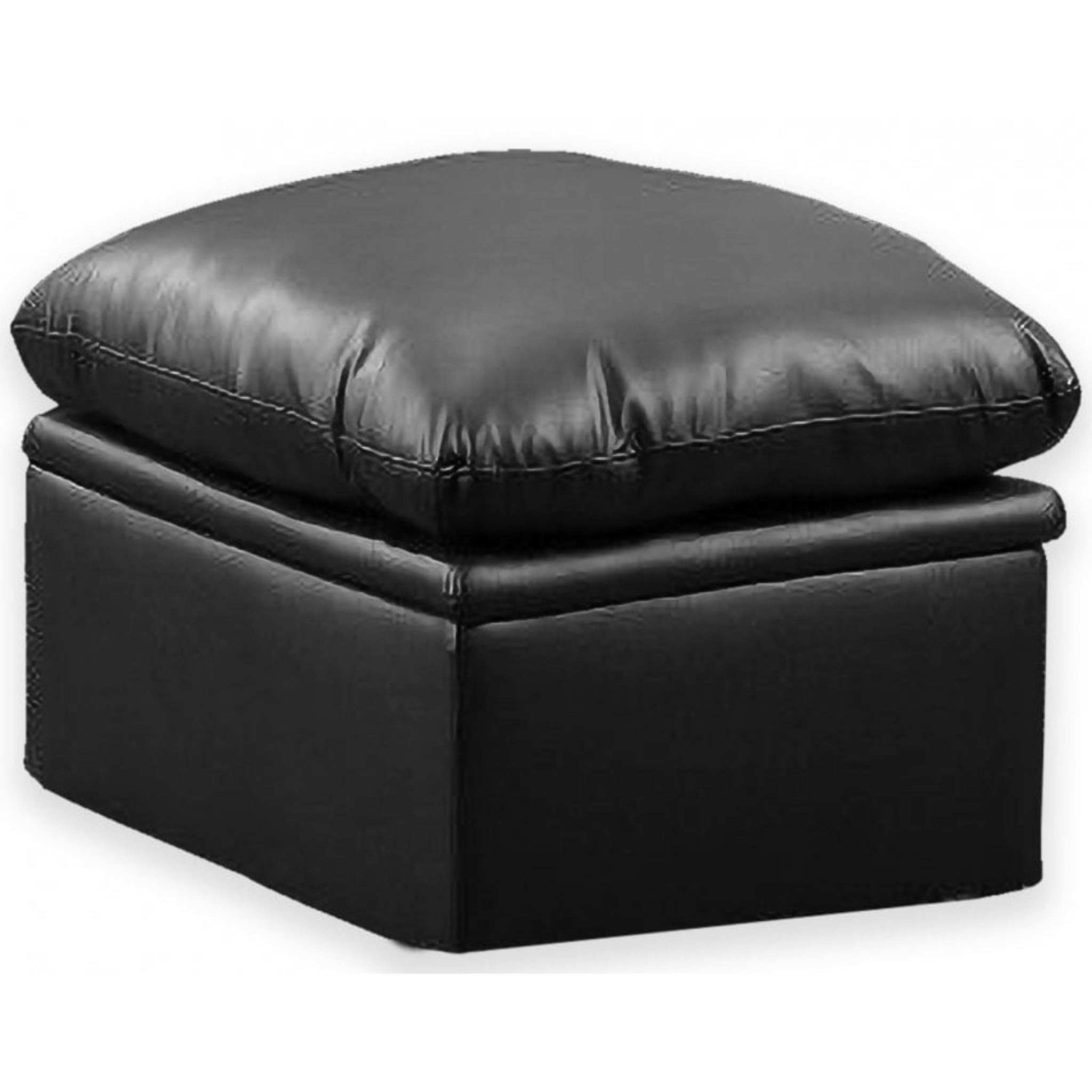 Verona Black Leather Footstool | Stylish & Durable – Furniture Instore